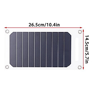 01 02 015 Solar Battery Charger, High Stability Portable Solar Panel Good Waterproof 10W 5V Lightweight with Buckles for Cars for Satellites for Airplanes