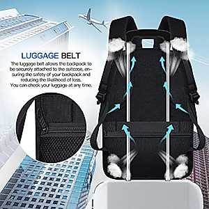 Extra Large Laptop Backpack, 17 Inch Large Travel Backpack for Men Women with USB Charging Port, Water Resistant College Backpack TSA Airline Approved Big Business Work Backpack Computer Bag, Black