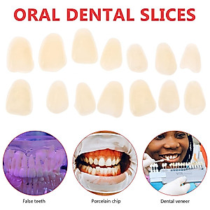 FOMIYES Temporary Crown, 200Pcs Temporary Cap, Dental Acrylic Resin Temporary Crown Veneers Material Temporary Repair Kit Replacements for Missing Broken Fake Teeth Beige