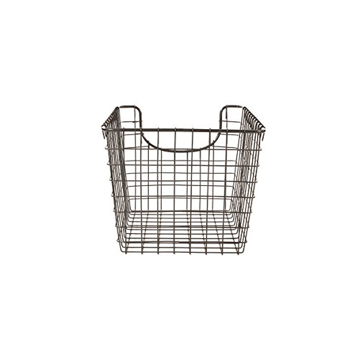 Spectrum Diversified Scoop Wire Basket, Vintage-Inspired Steel Storage Solution for Kitchen, Pantry, Closet, Bathroom, Craft Room & Garage, Small, Industrial Gray