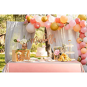 2Pcs Rose Gold Plastic Tablecloth Rose Gold Tinsel Foil Table Cover Disposable Rectangular Metallic Tablecloth Rose Gold Party Supplies Decorations for Bachelorette, Baby Shower, Wedding Table Decor