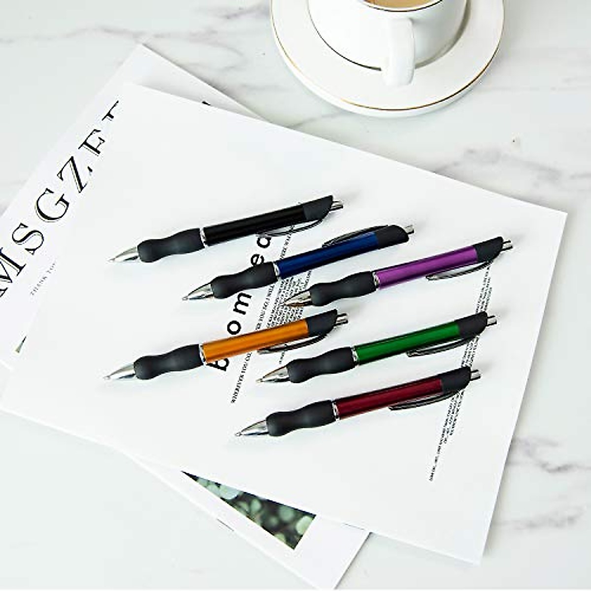 MiSiBao Retractable Ballpoint Pens Black Ink 1mm Medium Point Work Pen Smooth Writing for Men Women Office Business(6 count+3 refills)