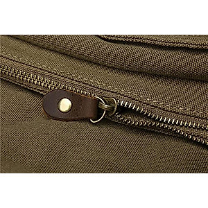 Sechunk Canvas Leather Messenger Bag Shoulder Cross Body Men Military Travel Laptop Camera Purse small-13‘’