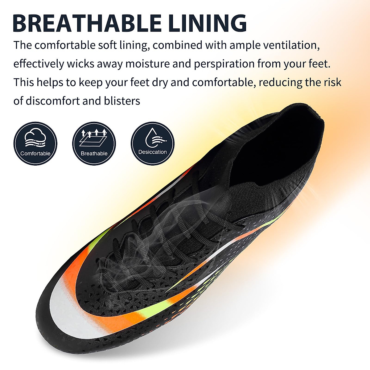 Soccer Cleats Mens Football Cleats Women Outdoor Soccer Shoes Tacos de Futbol para Hombre Zapatos De Futbol para Hombre Football Shoes for Youth Professional Training High Top Soccer Shoe AG/FG