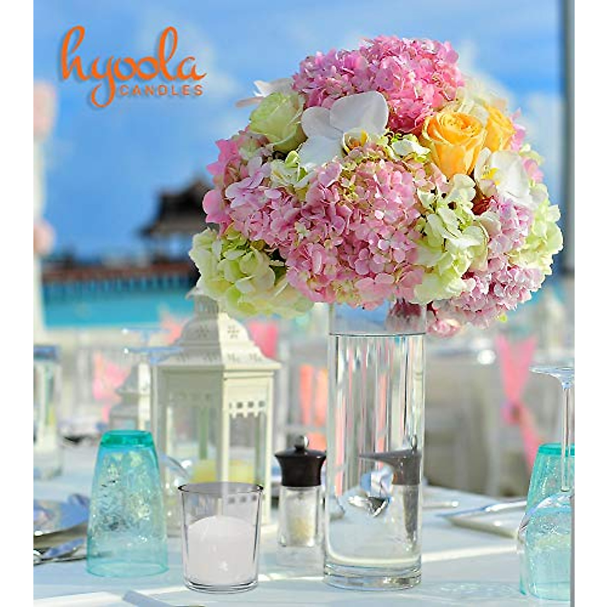 Hyoola Votive Candles - 10 Hour Burn Time - Unscented Candles Votives Bulk - Pack of 50 White Candles - European Made