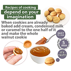 Walnut Cookie Mold Maker 12 non-stick - Oreshki Mold Maker - Walnut Cookie Molds - Орешница Russian - Oreshki Maker - Walnut Cookie Maker Oreshek - Nutty Maker - Oreshnitsa Nut Cookies Maker