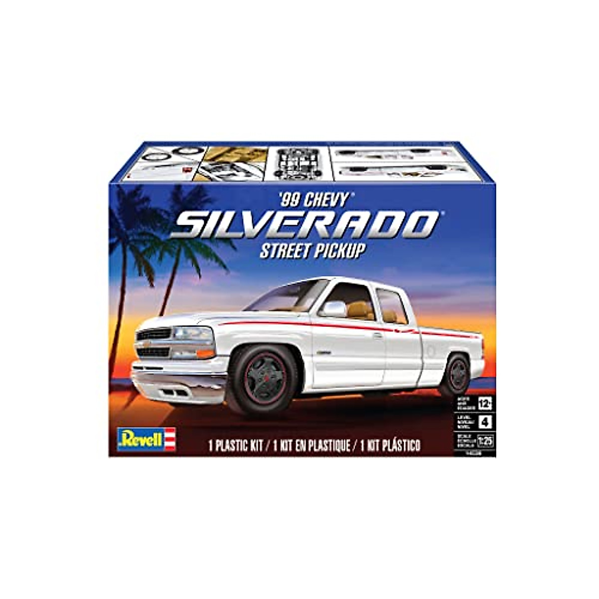 Revell 14538 '99 Chevy Street Silverado Street Pickup 1:25 Scale 150-Piece Skill Level 4 Model Truck Building Kit