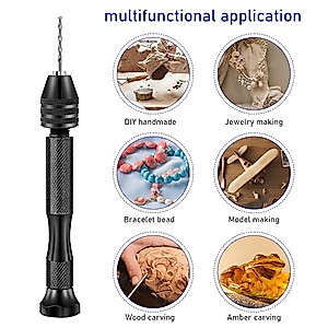 36 Pieces Hand Drill Bits Set, Pin Vise Hand Drill Mini Micro Drill and Twist Drills Precision Hand Mini Drill Bits Set for Resin Polymer Clay Craft Model Jewelry Making