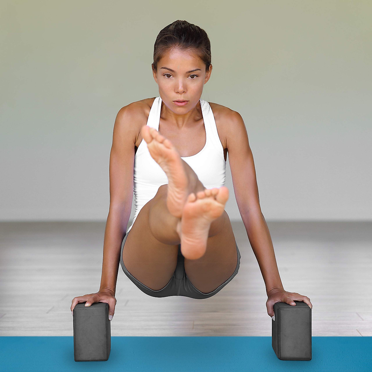 Relaxdays Unisex Adult Yoga Mat 1cm Thick Pilates Fitness Joint-friendly with Carry Strap Gym Mat 60x180cm Grey 1 Piece