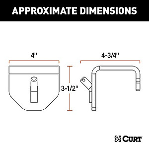CURT 17003 Weight Distribution Hitch Clamp-On Hookup Brackets , Black