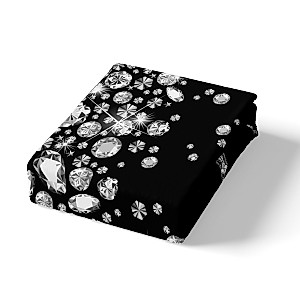 Eiffel Tower Duvet Cover King,Paris Bedroom Comforter for Women,Black and White Romantic Tower Bedding Set,Gradient Diamond Comforter Cover,Sparkles Sequins Bedspread Cover with 2 Pillow Shams