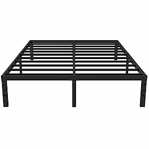 Upcanso California King Metal Bed Frame, 14 Inch Heavy Duty Storage Platform Bed Frame with 2500lbs Steel Slats Support, Easy Assembly, Black