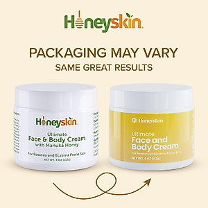 Hydrating Face Moisturizer & Body Cream with Manuka Honey Cream - Organic Face Moisturizer & Body Lotion for Extremely Dry Skin - For Dry & Itchy Skin, Rosacea & Eczema Prone Skin (Original, 4oz)