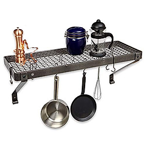 Enclume Gourmet Deep Bookshelf Wall Rack, 30", Hammered, Steel