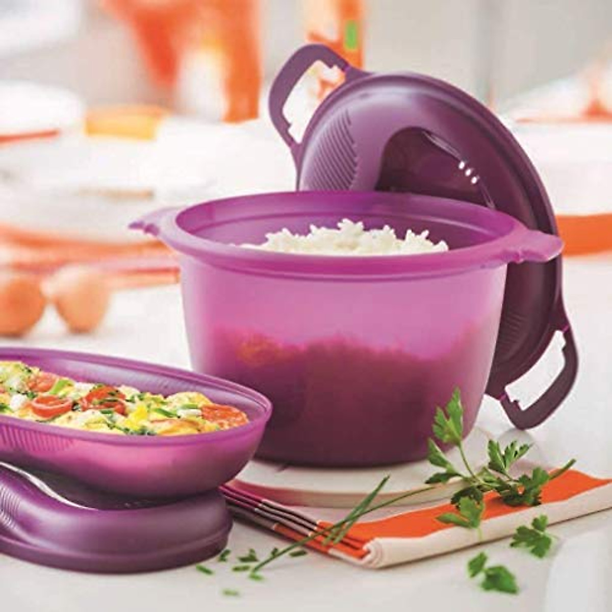 Tupperware Microwave Rice Cooker Purple Large 3L or 12 cup