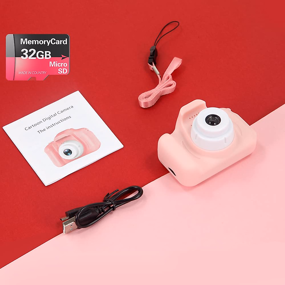 NINE CUBE Kids Camera, Christmas Birthday Gifts for Boys Age 3-8, HD Toy Digital Camera for Kids, Mini Toddler Camera for Girls 3 4 5 Year Old, Children's Toys Camera with 32GB SD Card