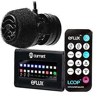 CURRENT USA 2100 GPH eFlux Wave Maker Pump Kit (6002) | Magnetic DC Powerhead with LED Display Controller for Saltwater Tank, 420-2100 GPH Aquarium Water Circulation Pump 30 to 125 Gallon, Black