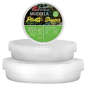 18 Pack Plant Saucers of 6 inch & 8 inch & 10 inch , Durable Plant Trays for Indoors Outdoors, Clear Plastic Flower Plant Pot Saucer, Made of Thicker, Stronger Plastic, with Taller Design (6"+8"+10")