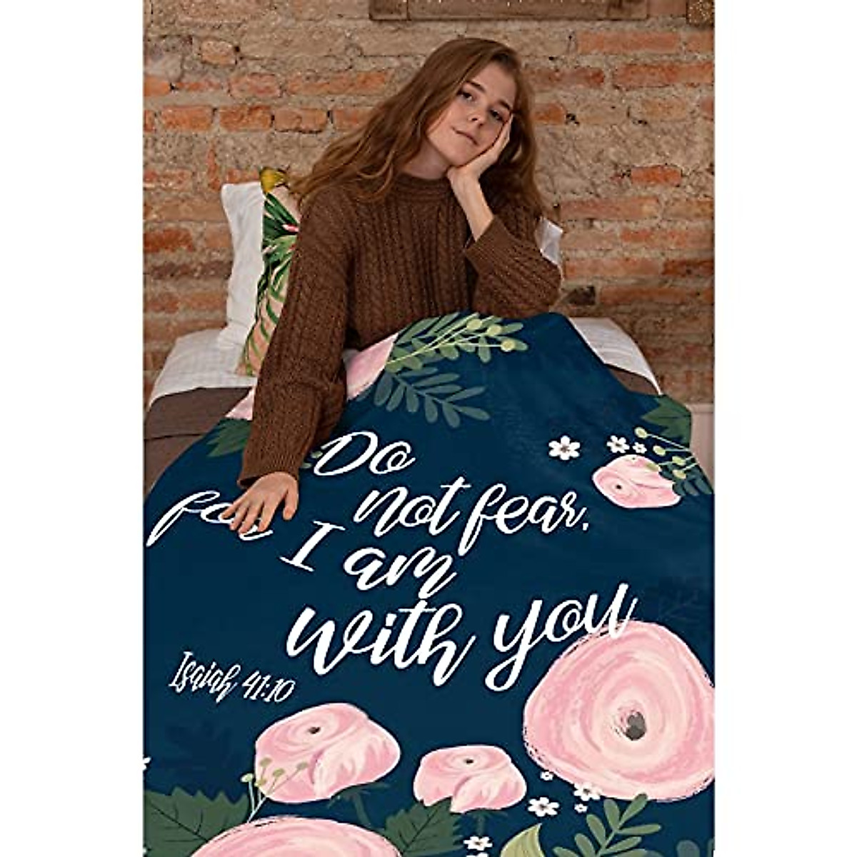 Anomadassi Hope Faith Prayer Bible–Isaiah 41:10 Blanket,Flannel Throw Blanket Ultra Soft Micro Lightweight Flannel Blanket Bed Couch Living Room 50"x40" Small for Kid