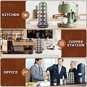 K Cup Holder Carousel-Coffee Pod Holder Organizer Compatible with 36 K-Cups Pods, for Home Kitchen Office Countertop or Coffee Station, Spins 360-Degrees, Detachable, Matte Gray