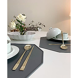 cozymomdeco Korean Made Traditional Pattern Engraved Chopsticks Spoon Set 18-10 Stainless Steel Gold Color 2SET