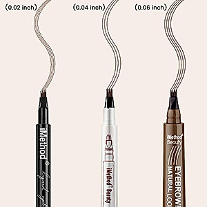 iMethod Eyebrow Pen - Upgrade Eyebrow TattooPen, Eyebrow Makeup, Long Lasting, Waterproof and Smudge-proof, Dark Brown