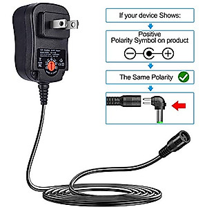 SoulBay 12W Universal Multi Voltage AC/DC Adapter Switching Power Supply with 8 Selectable Adapter Plugs, Suitable for 3 V to 12 V Device