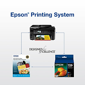 Epson T126 DURABrite Ultra Ink Standard Capacity Cyan Cartridge (T126220-S) for Select Stylus and Workforce Printers