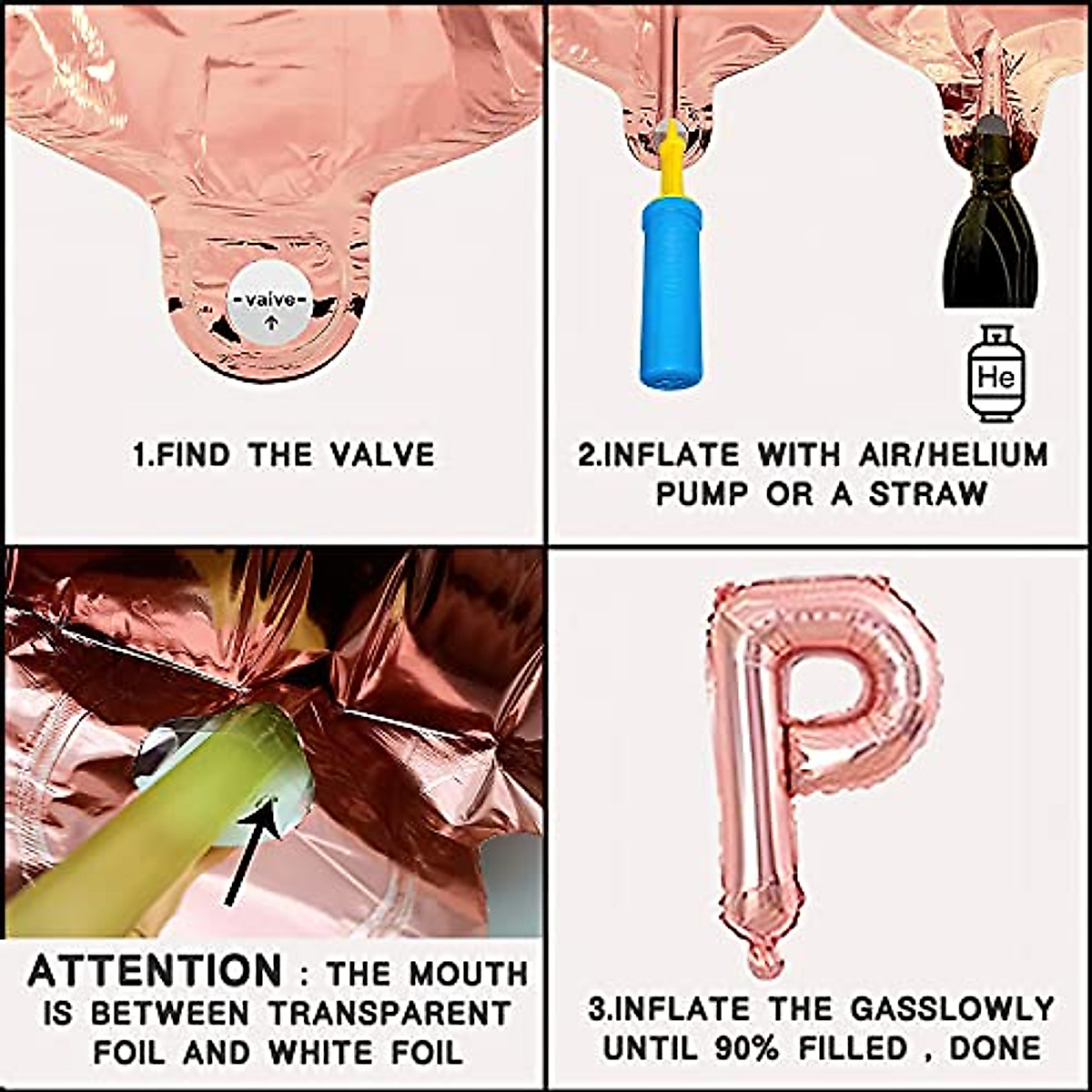 Rose Gold Birthday Party Decoration, 50PCS Rose Gold & Confetti Latex Balloons, Happy Birthday Balloons Banner with 2 Foil Fringe Curtains, Birthday Decorations for Women Girls