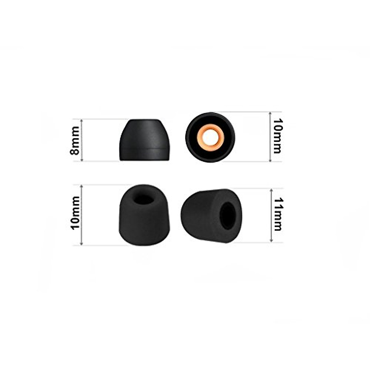 12 pcs Small Size (S-BHB-BMF-sB) Hybrid and Memory Foam Replacement Set Adapters Earbuds Ear Tips Compatible with Sony in-Ear Earphones Headsets