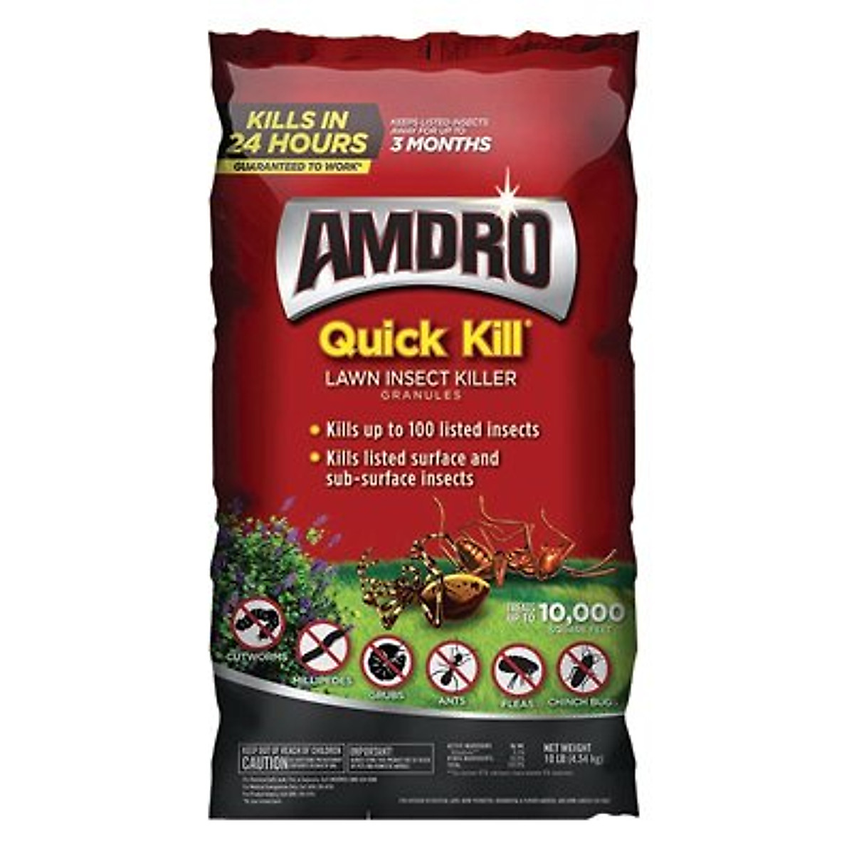Central Garden Brands 100525725 Amdro Quick Kill Lawn Granules, 10-Lbs. - Quantity 4