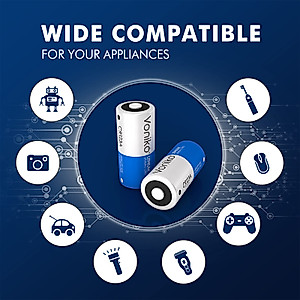 Voniko CR123A Lithium Batteries (6-Pack) – Photo Non-Rechargeable Lithium Battery –3 Volt 123 Battery Lithium 10 Years Shelf Life