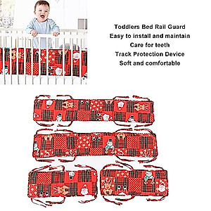 Fafeicy 4pcs Bed Rails for Toddlers, Soft Security Reinforced Collision Avoidance Baby Bed Guard Rail (Style 1)