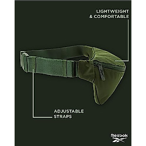 Reebok Fanny Pack - Foundation Lightweight Waist Belt Bag - Crossbody Bag for Gym, Running, Hiking, Festivals, Sports, Varsity Green