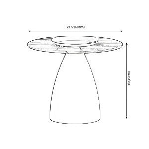 KWOKING Modern Slate Pedestal Coffee Table Round Cocktail Table Italian Tea Table, Creative Slate Coffee Table,Living Room Sofa Table, Simple Small Round Table White Blue 24" L x 24" W x 18" H