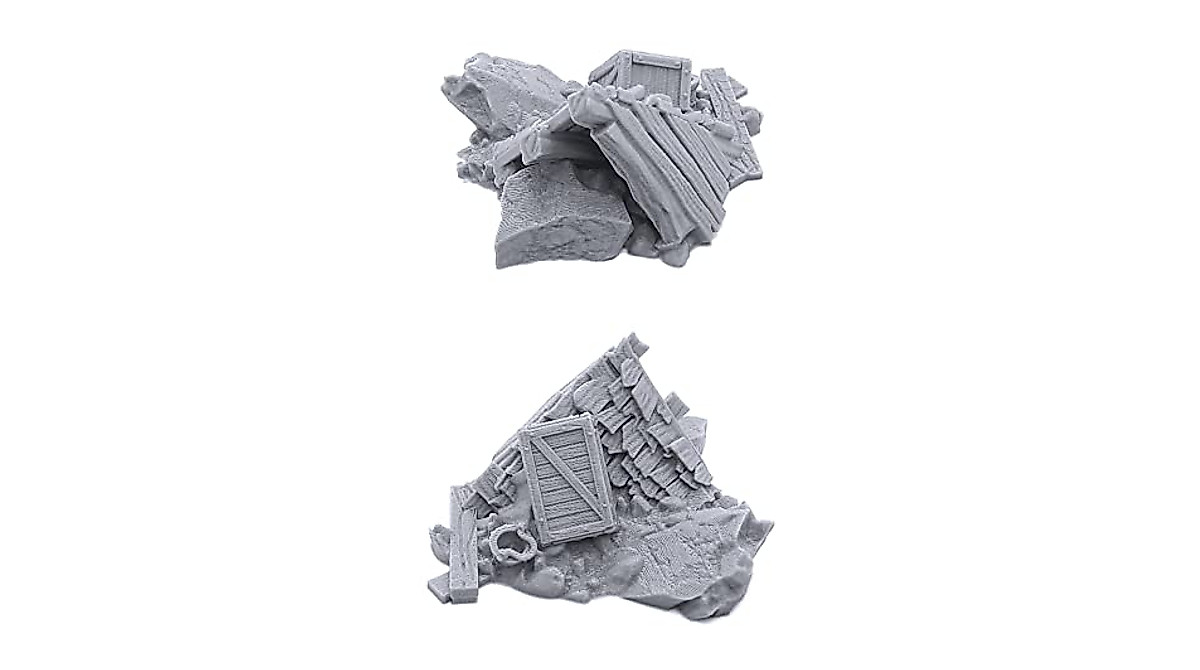 Urban Rubble 3D Printed Terrain for Tabletop RPG Wargames