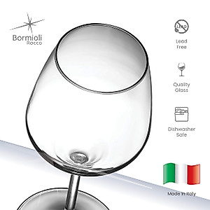 Bormioli Rocco 14.75 oz White Wine Glasses (Set Of 4): Crystal Clear Star Glass, Laser Cut Rim For Wine Tasting, Elegant Party Drinking Glassware, Restaurant Quality