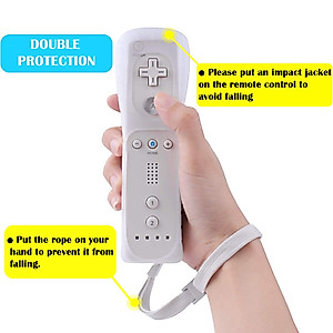 SIBIONO - Wii remote motion plus controller (2 Packs) for Nintendo Wii&Wii U Video Game Gamepads. (White)