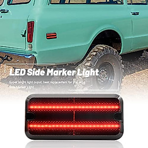 NJSBYL Amber/Red LED Side Marker Lights for G10 G20 G30 G1500 G2500 G3500 Vans Suburban K5 Blazer Jimmy G/P/C/K Series Vans Trucks Motorhomes Front Rear Left Right Markers Signal Lamps 5960596