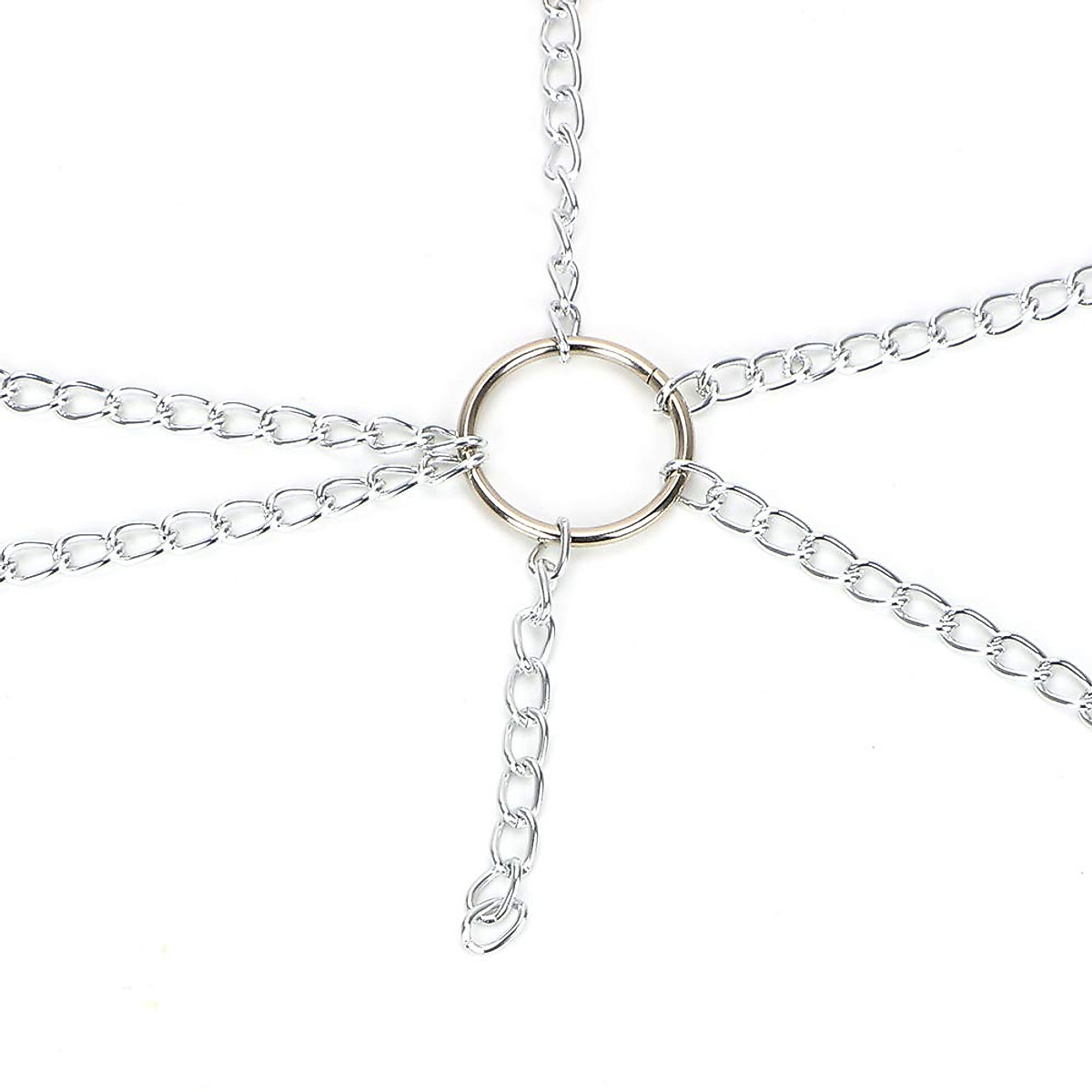 Women's Lingerie Chain Set Cross Enticing Tassel Body Link Harness Metal Chain Set Metallic