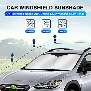 KUST Windshield Sun Shade for Subaru Crosstrek Wagon 2024 2023 2022 2021 2020 2019 2018 Window Sunshade Sun Visor Protector Foldable Blocks UV Rays Keep Your Car Cooler