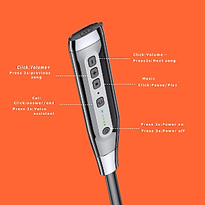 Bluetooth Headphones Neckband Wireless HeadsetTF card can be insertedwith MP3function100 Hours Long Battery Life Built-in Noise Cancelling Microphone Semi-in-Ear Earbuds foRunningDrivingWorking