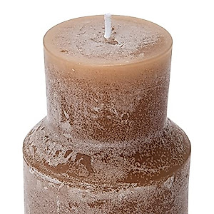 Creative Co-Op Unscented Totem Pillar, Cappuccino Candles, 3" L x 3" W x 6" H, Brown