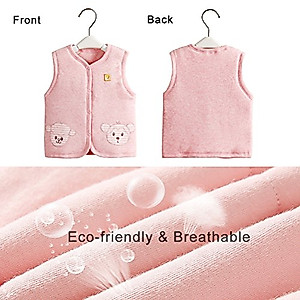 XYIYI Baby Warm Jacket Cotton Vest, Unisex Infant Toddler Padded Waistcoat Pink