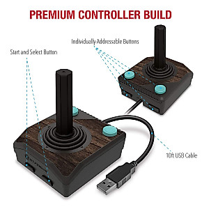 Hyperkin "Trooper II Premium Atari 2600 Style Wired USB Joystick Game Controller For PC/Mac/Raspberry Pi/Retro Pie/Linux