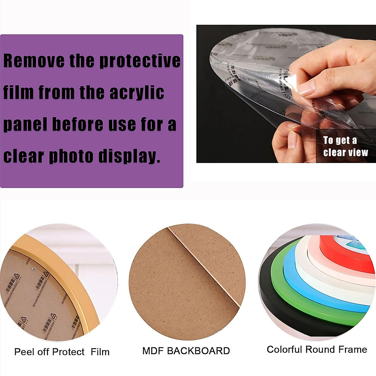 Colorful Round Photo Frame for Stylish Home Decor