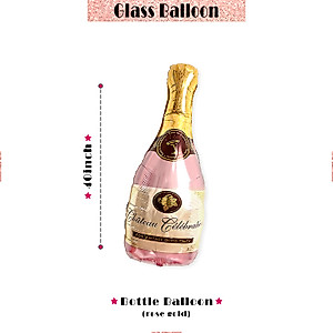 40 inch Bride Balloons Silver Letters Banner - Bachelorette Party Decorations Kit - Bach Party Supplies and Favors with Ring Balloon, Bottle Balloon and Glass Balloon