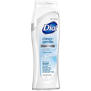 Dial Clean + Gentle Body Wash, Fragrance Free, 16 fl oz (Pack of 6)