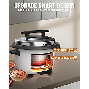 Wantjoin Rice cooker Stainless Rice Cooker & Warmer Commercial Rice cooker for party and family(10L capacity for 4.2L rice,42CUPS) White