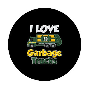 I Love Garbage Truck Trash Dustcart Driver Waste Recycling PopSockets Swappable PopGrip